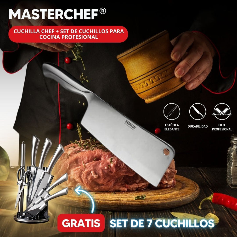MasterChef: Cuchillo CHEF + GRATIS SET DE 7 PIEZAS – RF EC
